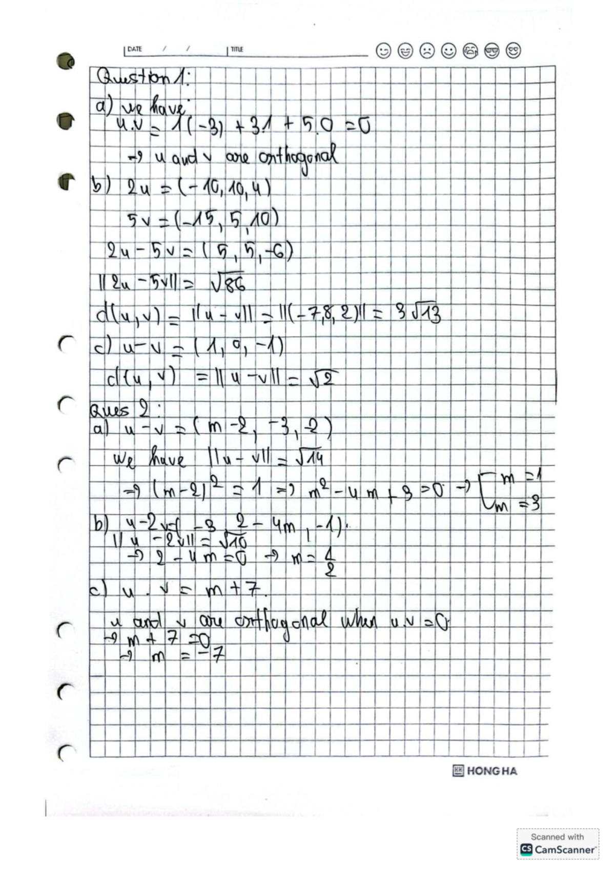 HW DSTT2 T7 - Orthogonal Vectors and Linear Independence - Studocu