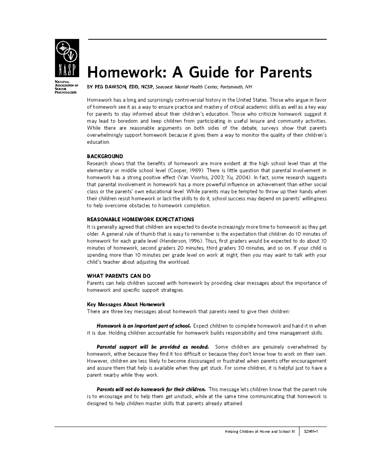 Homework Guide for Parents: Tips for Success and Involvement - Studocu