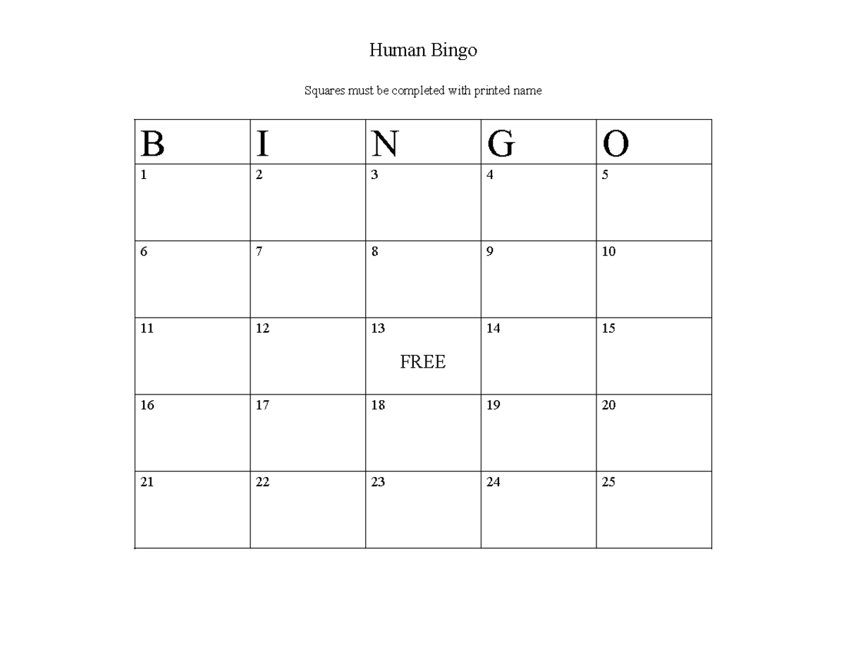 Human Bingo Ice Breaker Activity - Fun Engagement Game - Studocu