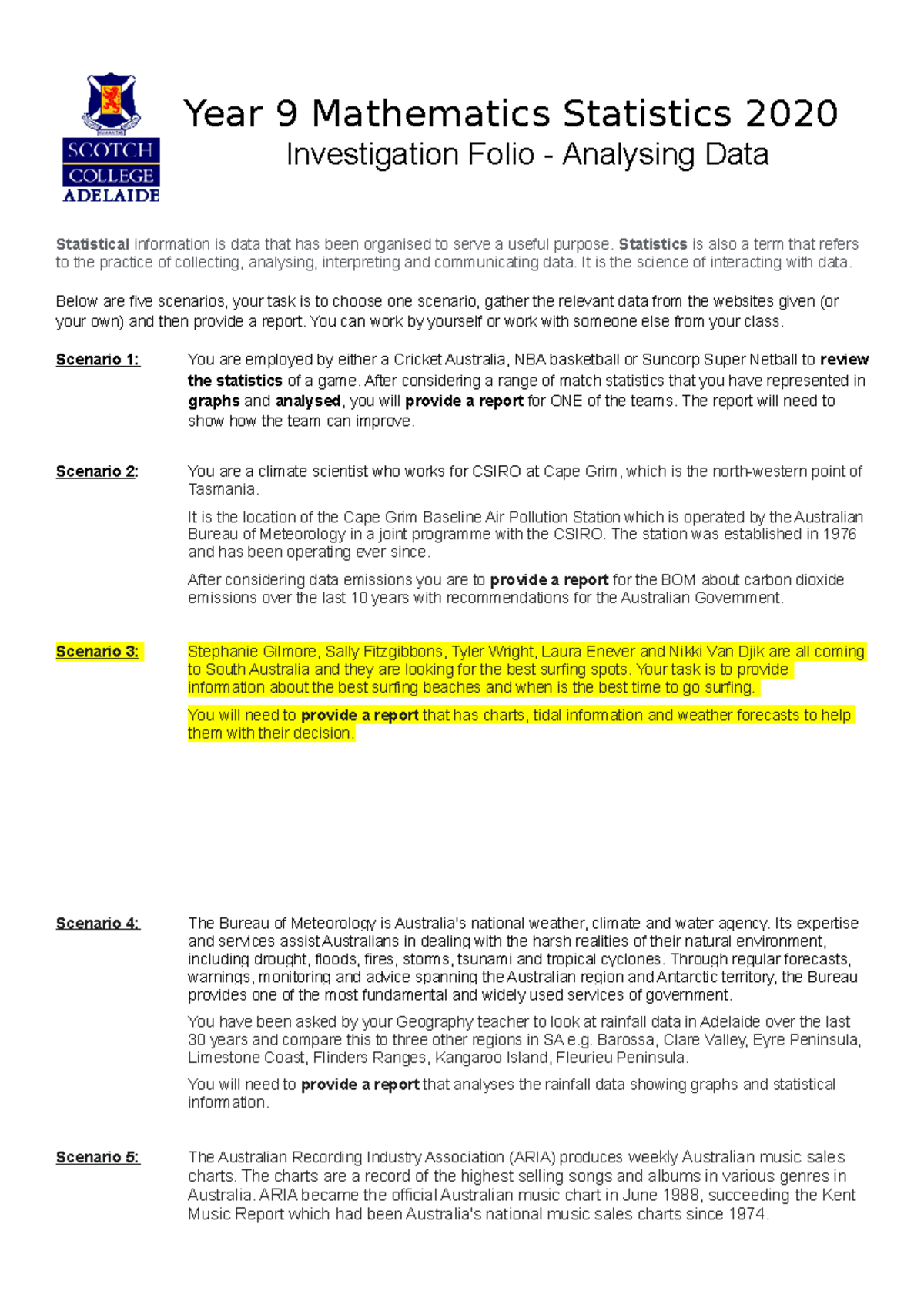 Year 9 Mathematics Statistics Investigation – Data Analysis Report ...