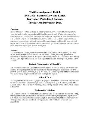 BUS 4407 Learning Journal Unit 1 - Copy - University of the People ...