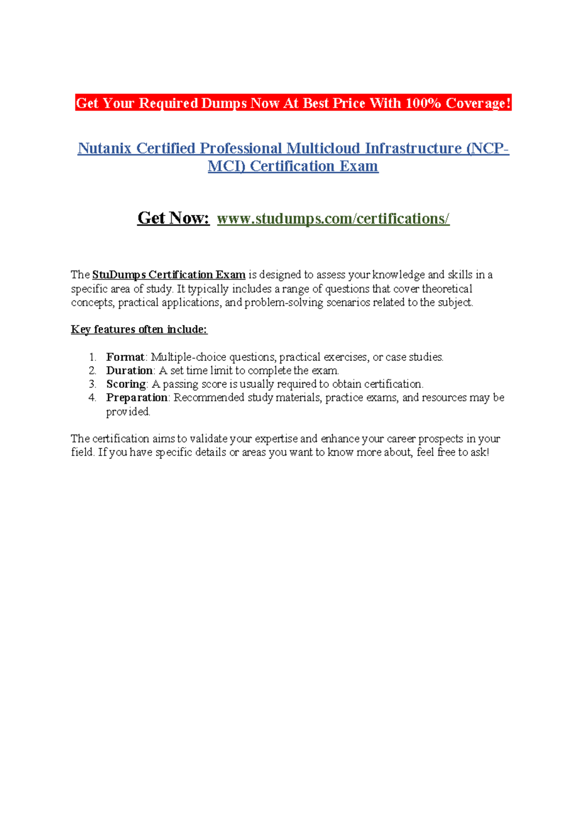 Nutanix Certified Professional Multicloud Infrastructure (NCP-MCI ...