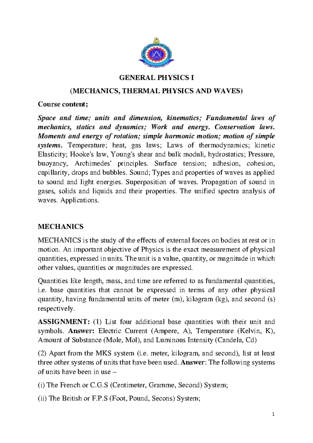 Complete PHYS101 Final Exam Notes: Mechanics and Energy - Studocu