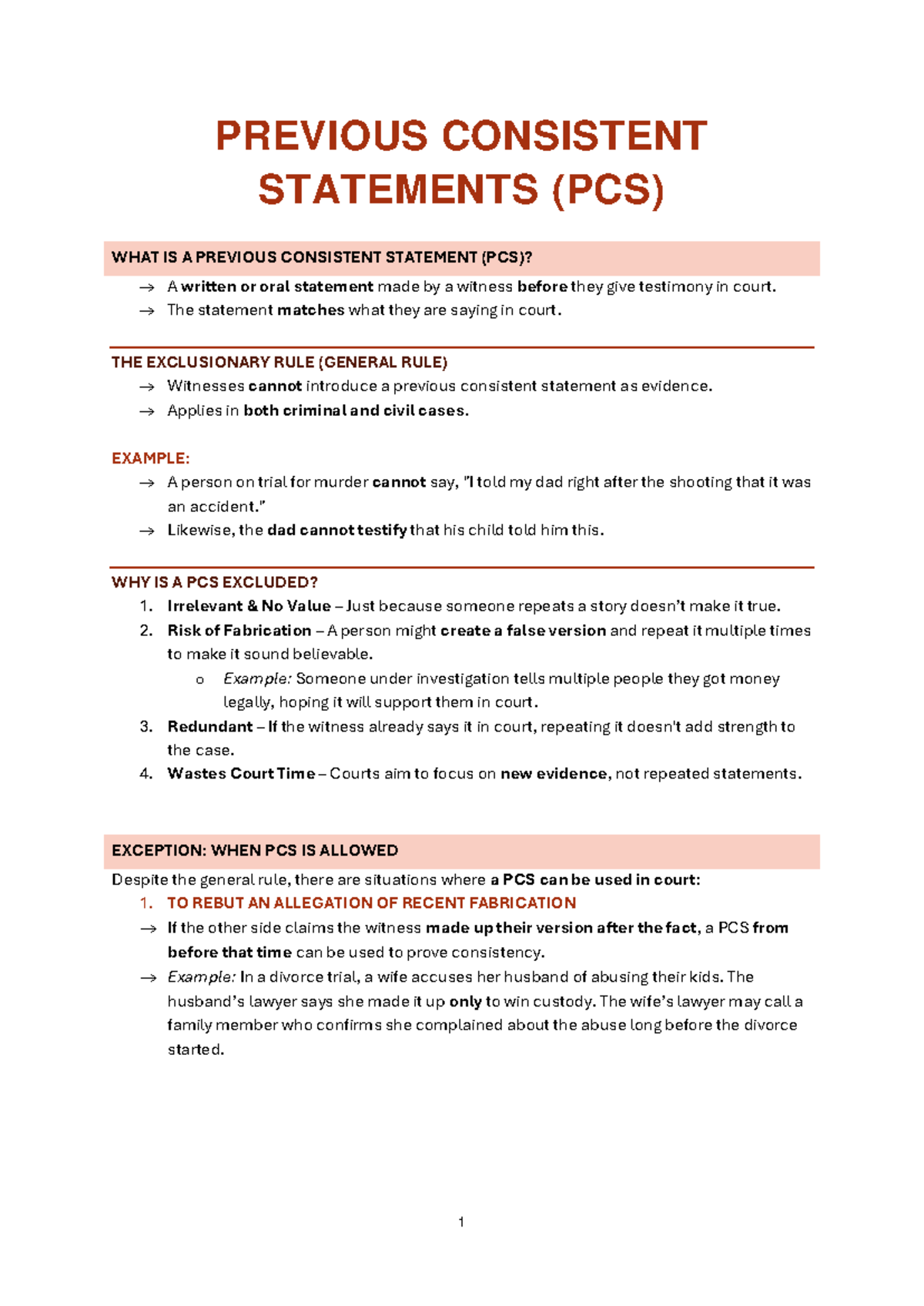 BWR 101: Overview of Previous Consistent Statements and Evidence Rules ...