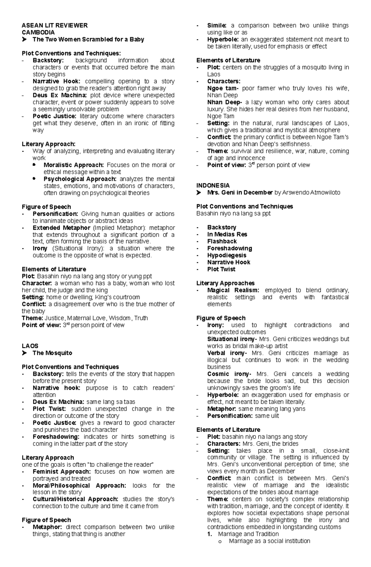 ASEAN Literature Reviewer: Key Concepts & Approaches - Studocu