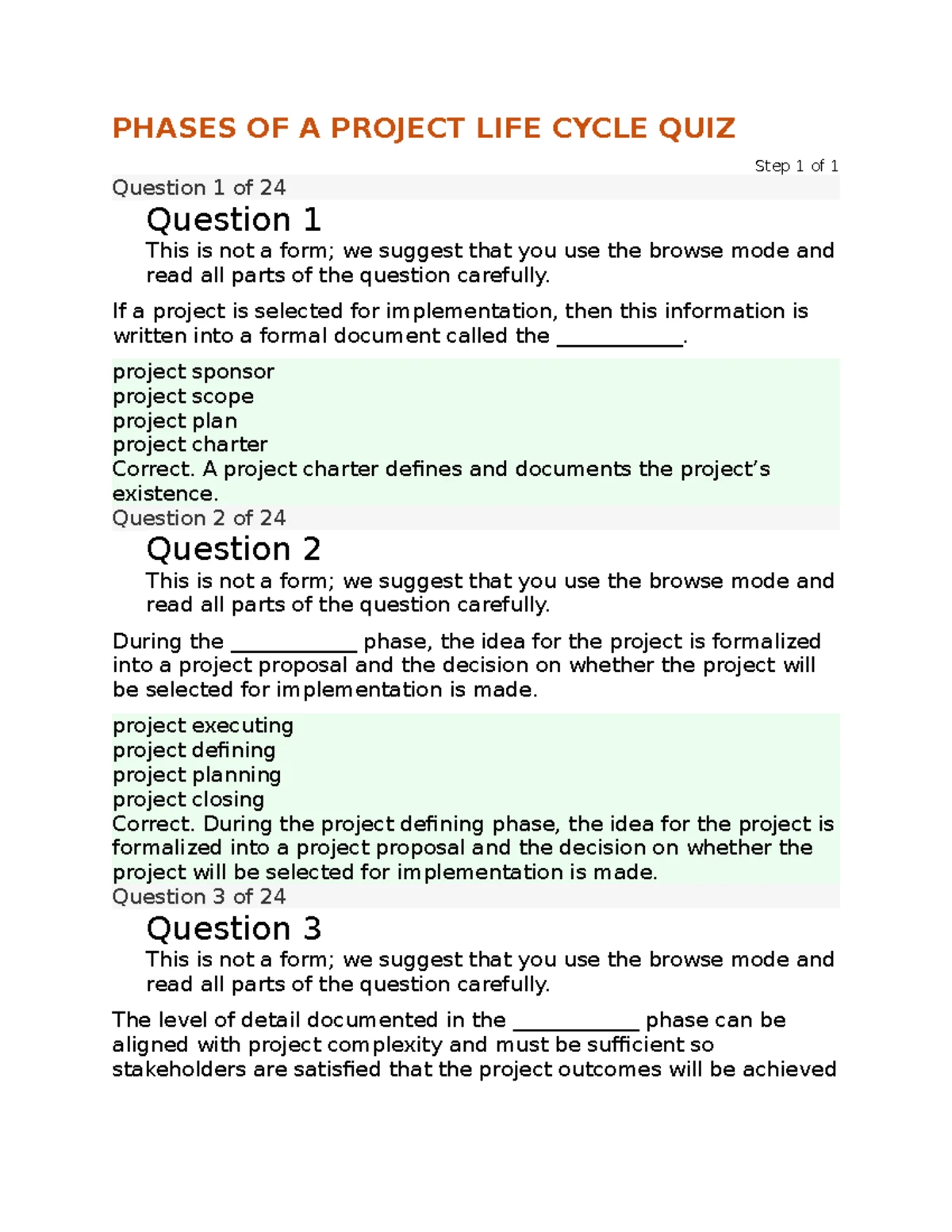 **PM101 Unit 1 Milestone 1 Exam Q&A on Project Management** - Studocu