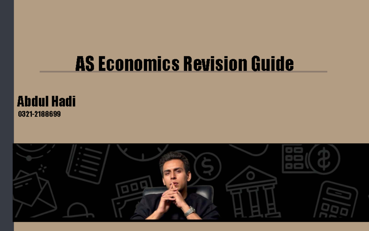 AS Economics Revision Guide: Microeconomics Focus - Studocu