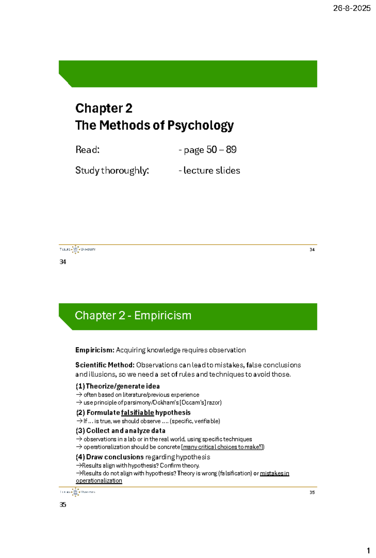 Chapter 2: Empiricism and Methods in Psychology (PSY 101) - Studeersnel