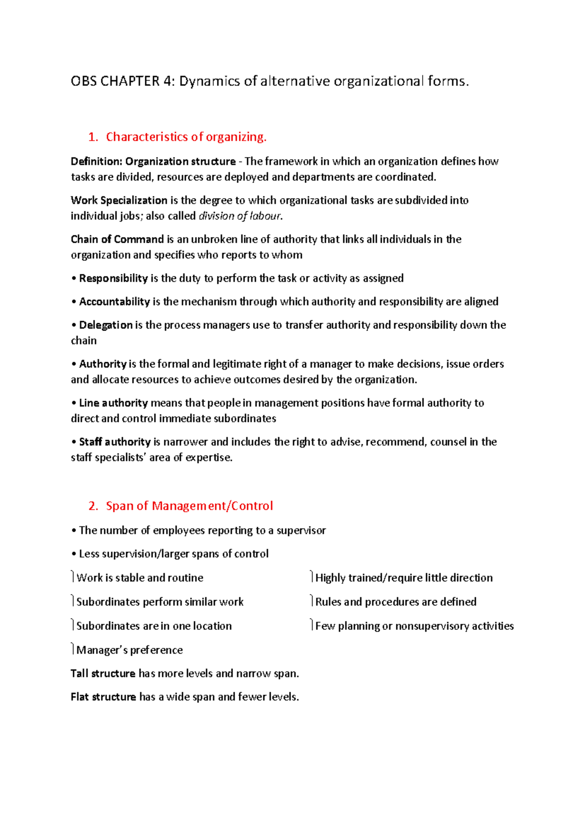 OBS CHAPTER 4: Dynamics of Alternative Organizational Forms - Studocu