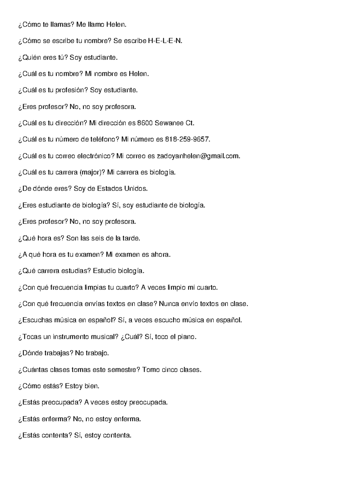 Student Biographical Q&A: Spanish Interview Practice - ¿Cómo te llamas ...