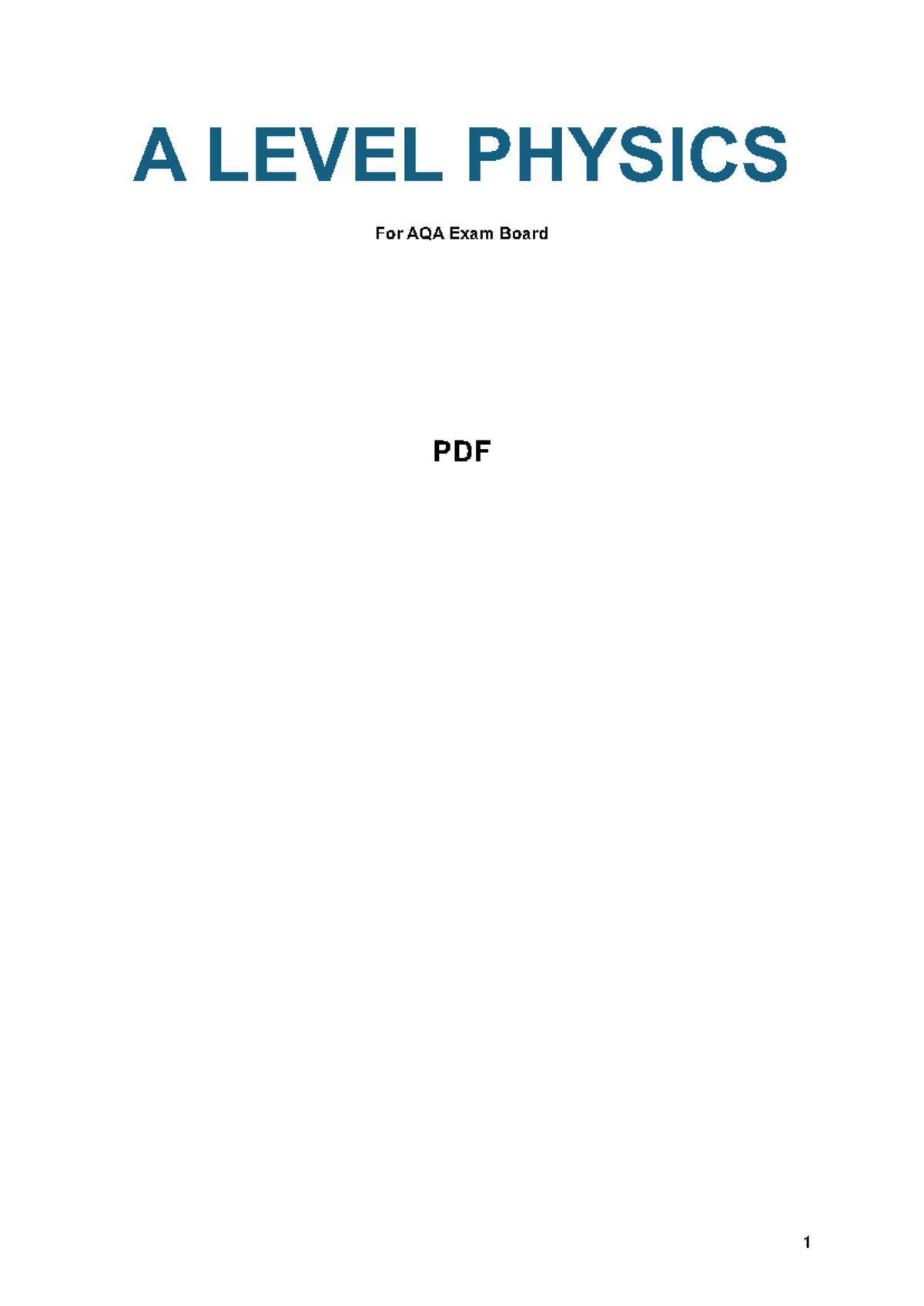 New AQA A Level Physics Study Guide: Comprehensive Notes and Questions ...