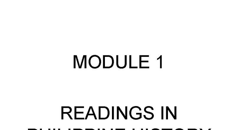 RPH 101: Module 1 Readings in Philippine History Activities - Studocu