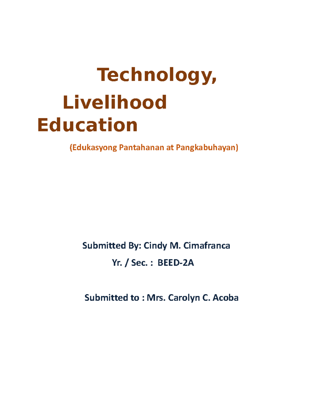 TLE 01 - Portfolio Overview and Curriculum Insights in Education - Studocu