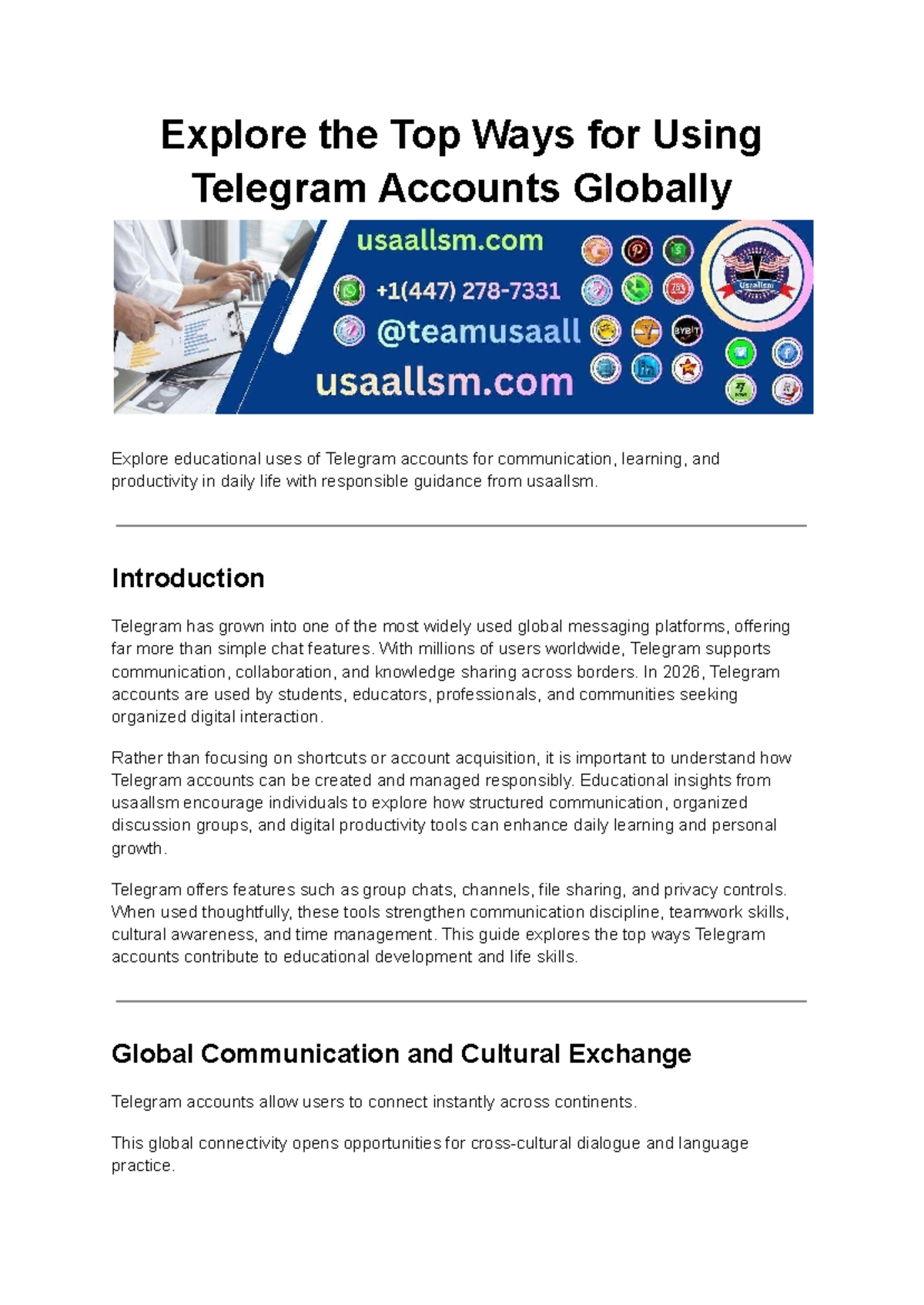 Educational Uses of Telegram Accounts: A Global Guide (2026) - Studocu