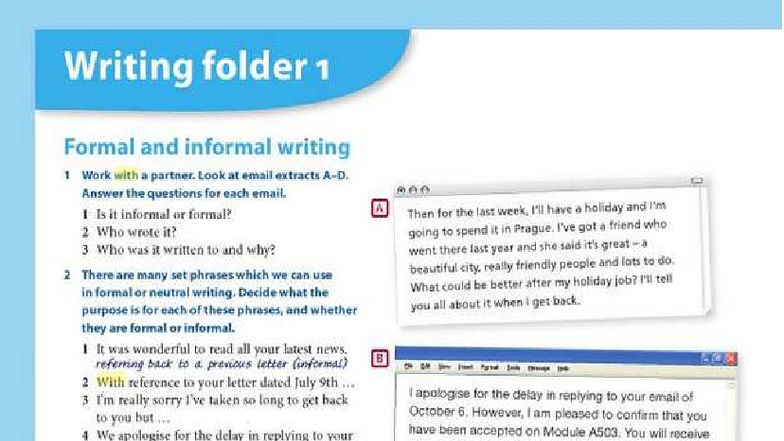 Formal and Informal Writing: A503 Email Analysis and Exercises - Studocu