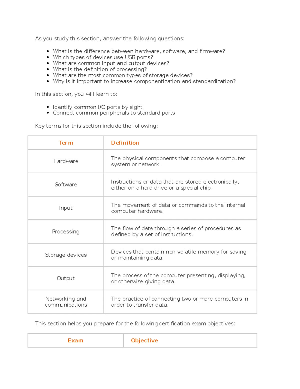 Intro to tech chapter 5 - CompTIA 220-1002 CompTIA 220-1001 - 5.1 ...