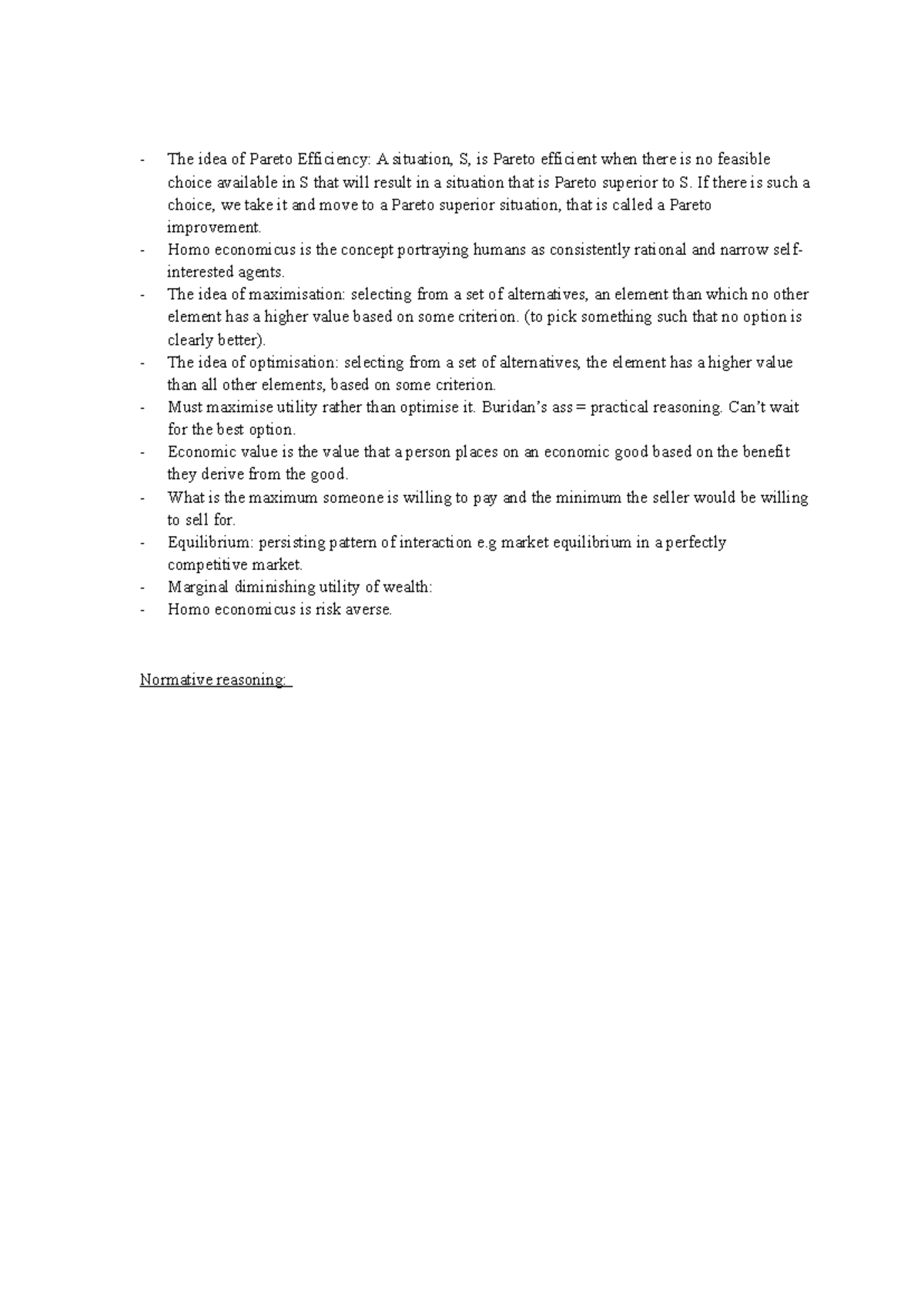 Lecture 2: Understanding Pareto Efficiency and Economic Concepts - Studocu