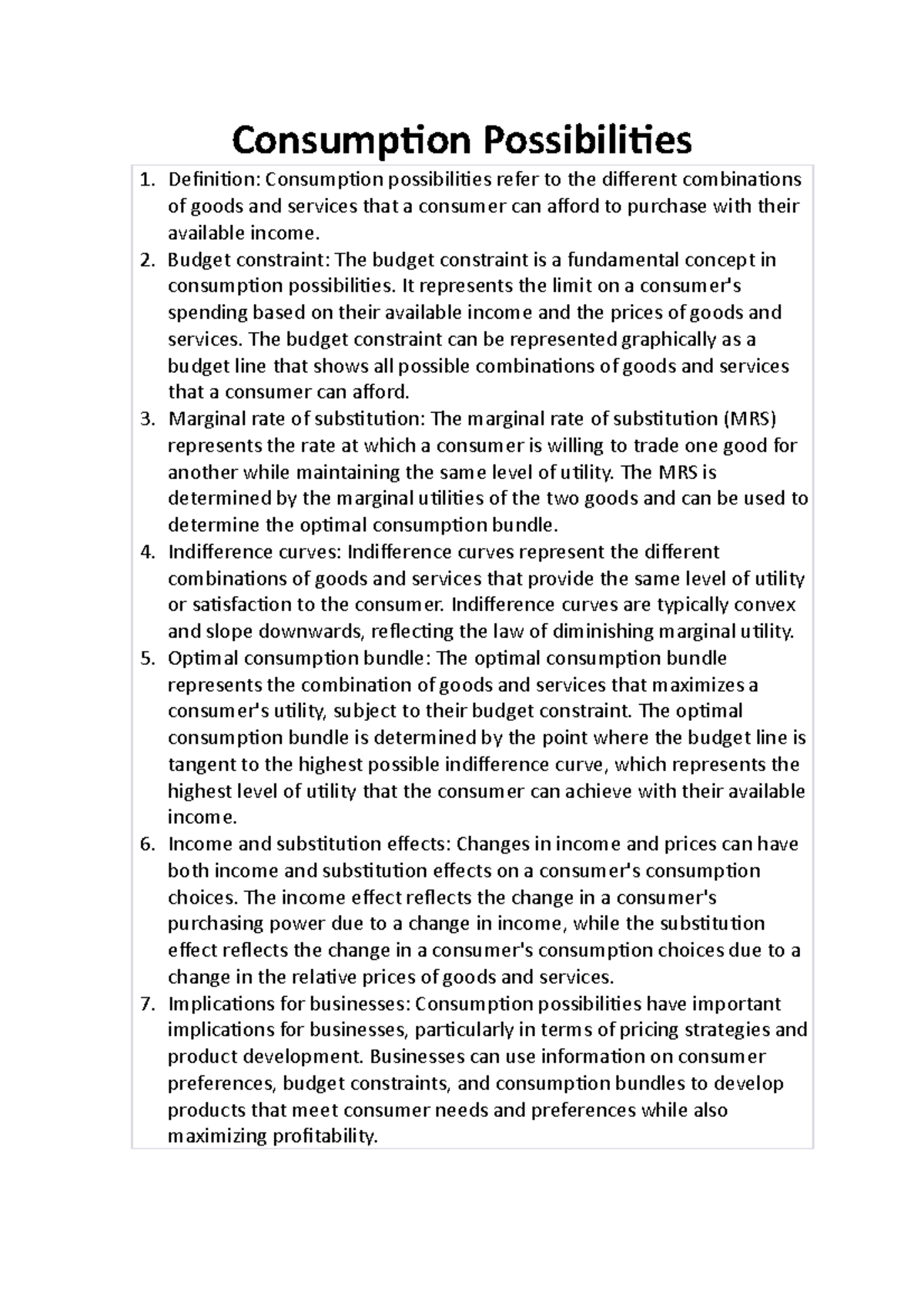 Consumption Possibilities: Understanding Budget Constraints & Utility ...