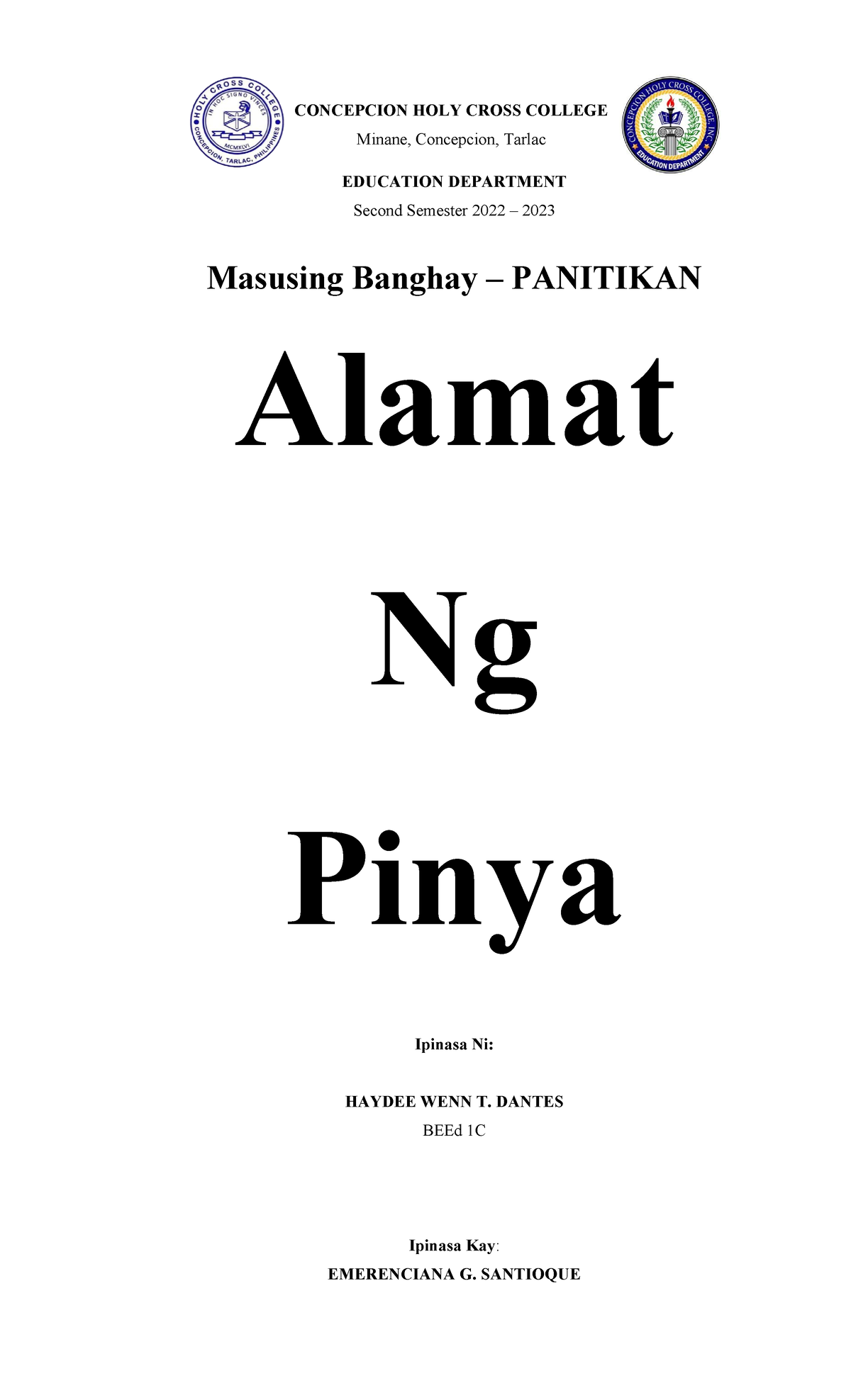 Masusing Banghay Aralin sa Panitikan: Alamat ng Pinya - BEEd 1C - Studocu