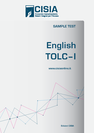 English Tolc-I Sample - SAMPLE TEST English TOLC–I Edizioni CISIA ...