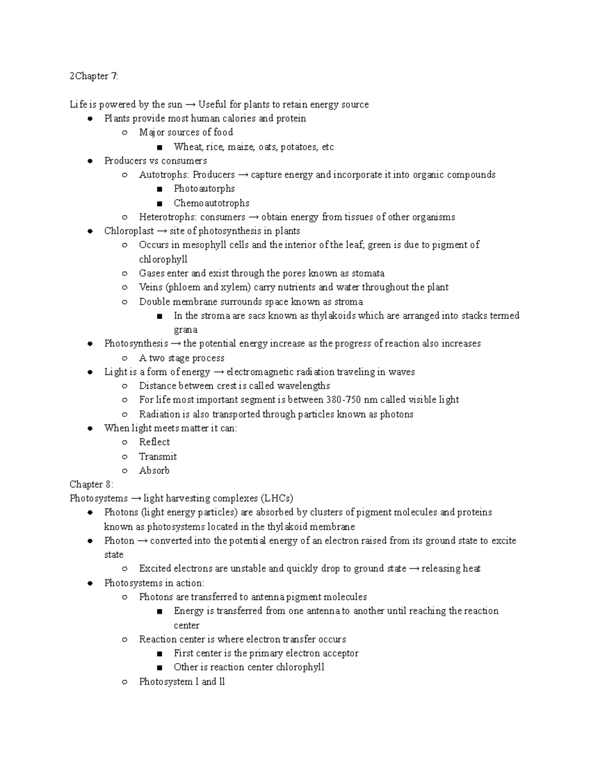 Exam 2 Study Guide: Photosynthesis & Cellular Respiration Concepts ...