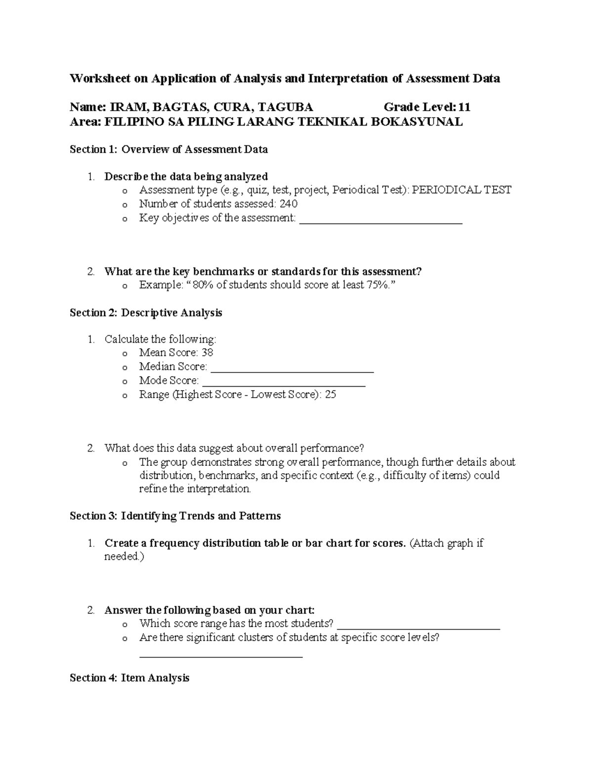 IRAM- Bagtas-CURA- Taguba Worksheet-on-Application-of-Analysis-and-Interpretation-of-Assessment ...