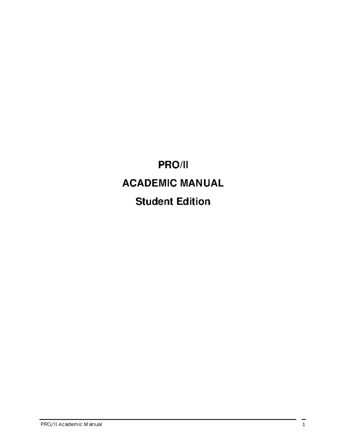 Proii Academic Manual: Student Edition Guide to Simulations - Studocu