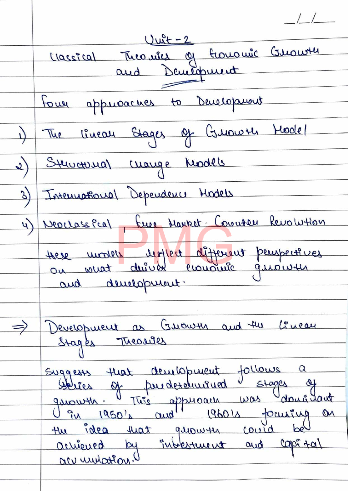 Dev Unit 2 Part A - Classical Theories of Economic Growth and ...