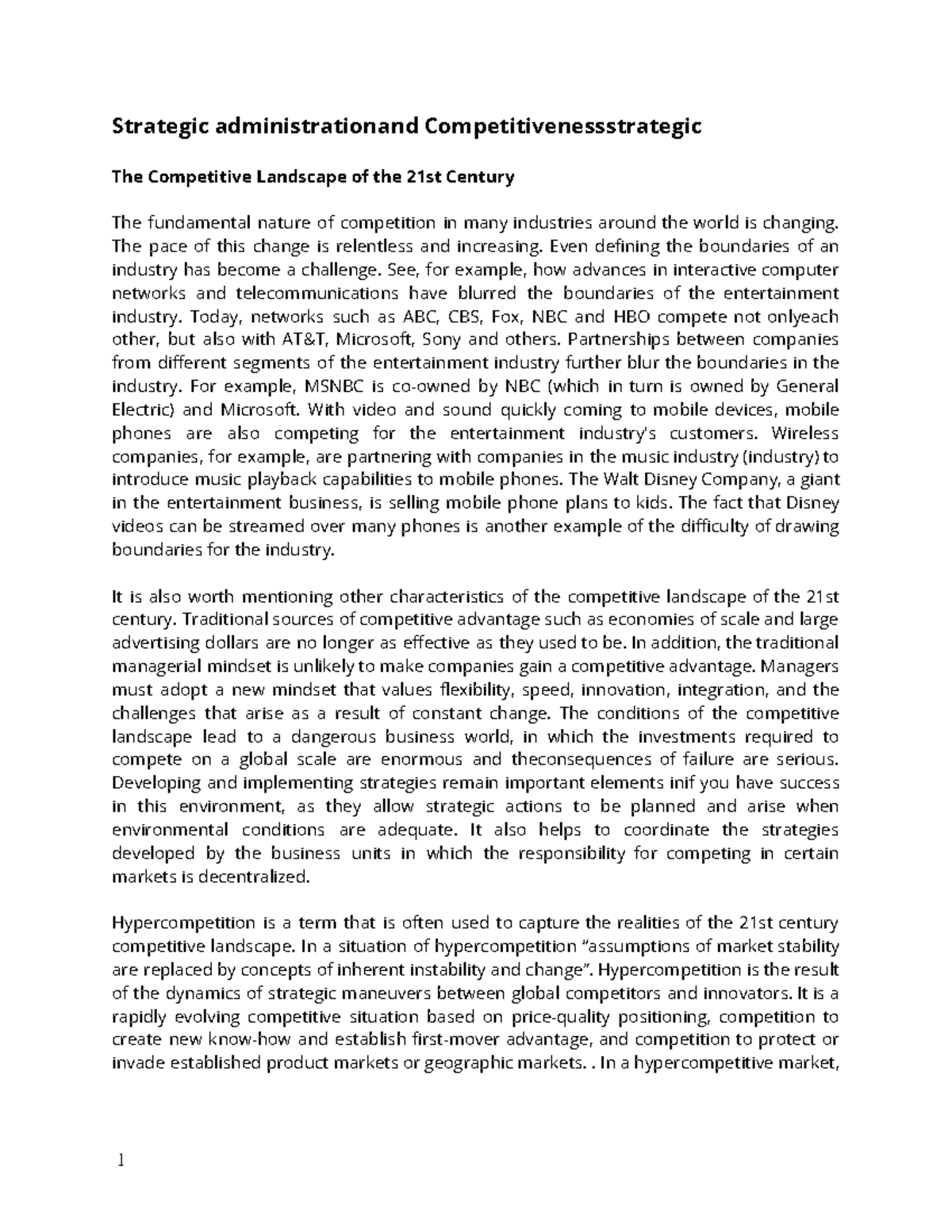 Strategic Administration: Navigating Hypercompetition in Global Markets ...