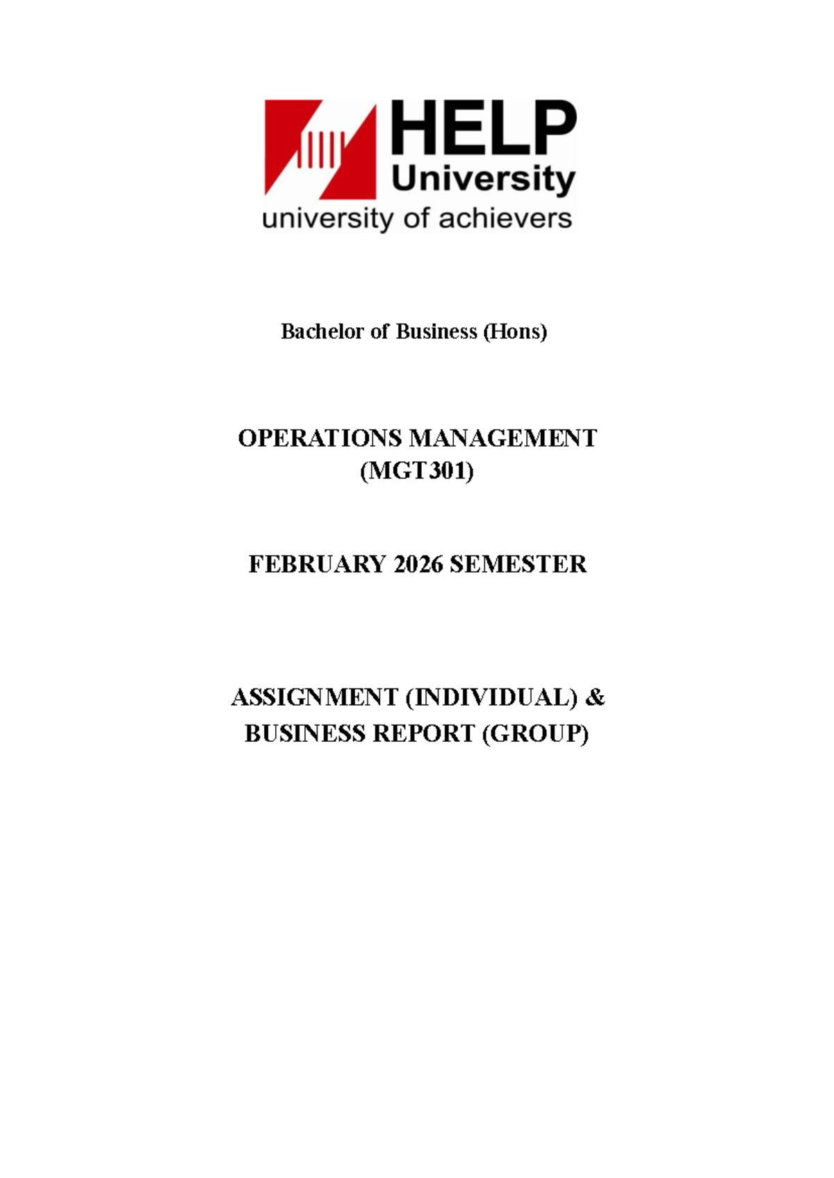 MGT301 Operations Management: Literature Review & Group Project Guide ...