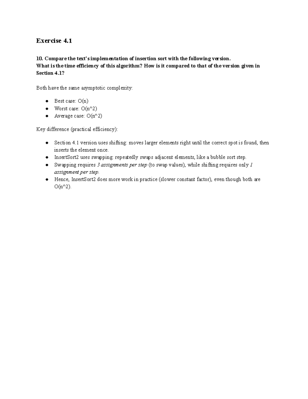 Agenda 5 Solutions: Insertion Sort, Shellsort, and GCD Analysis - Studocu