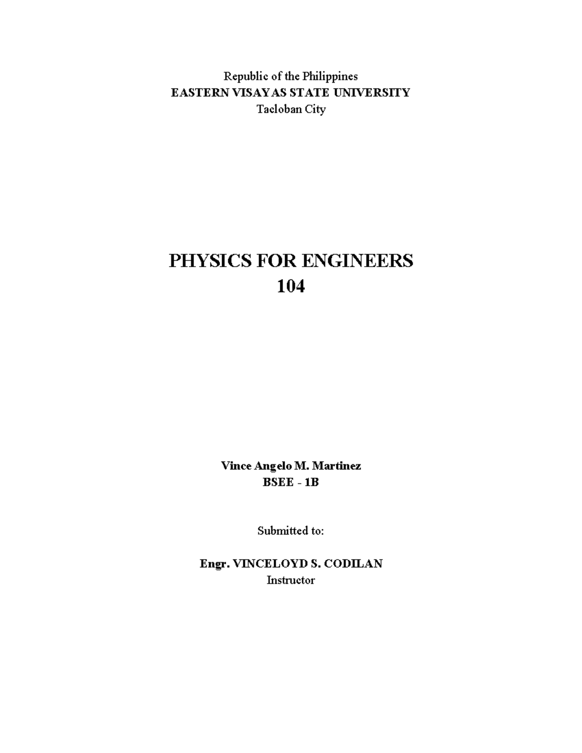 PHYS 104: Work, Energy, Power, Impulse, and Momentum Concepts - Studocu