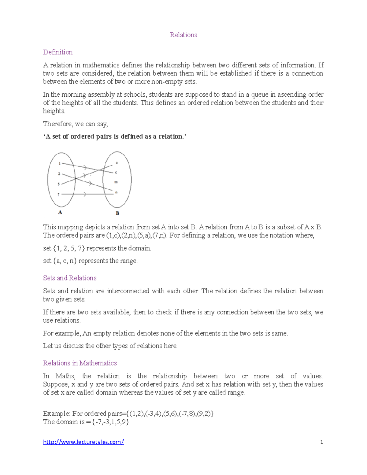 MTH101 Unit-1: Understanding Relations in Mathematics - Studocu