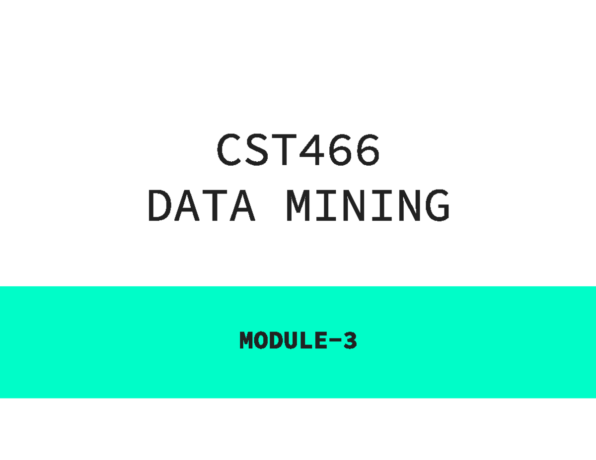 Data Mining Overview Module 3 Notes Ktu Studocu