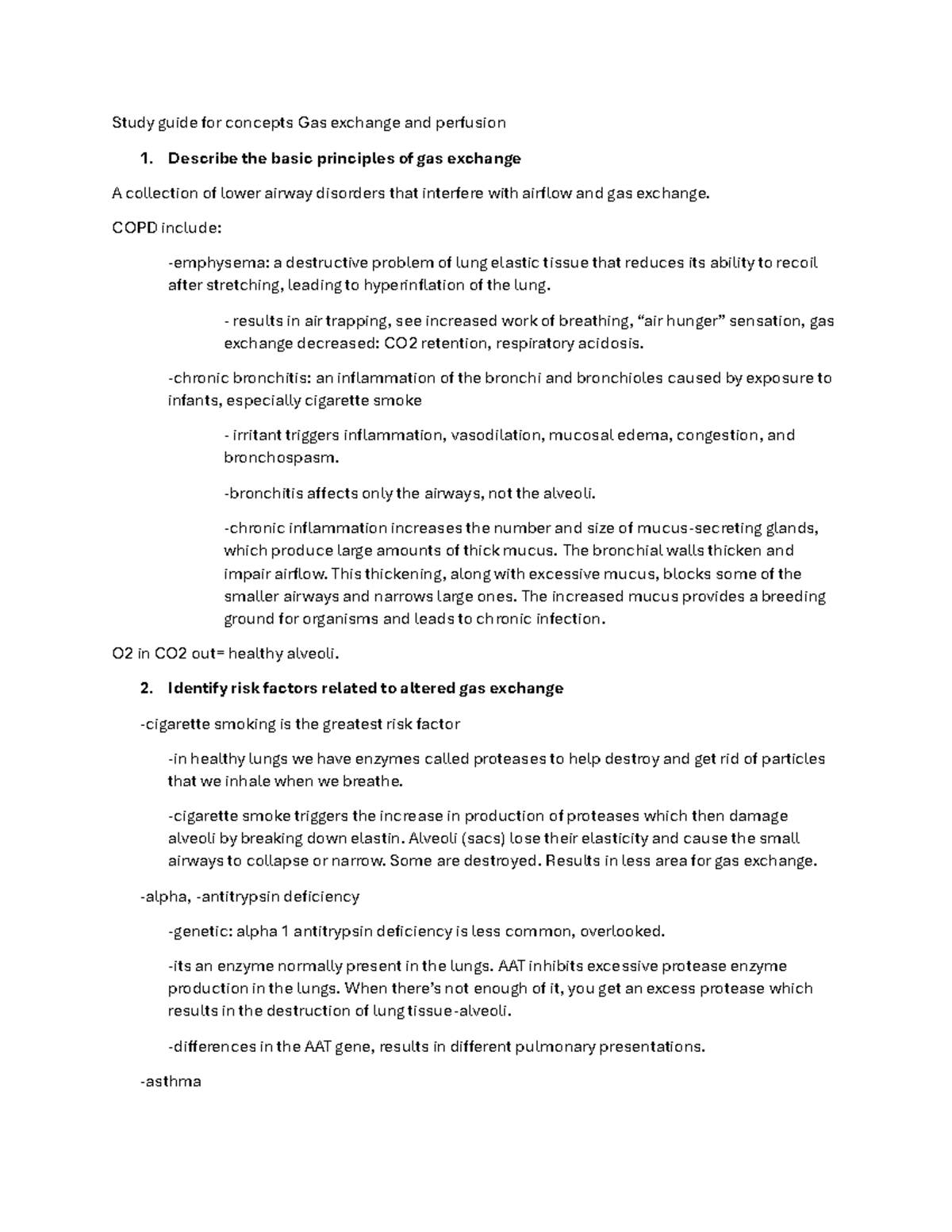 Asthma Management and Nursing Interventions Guide - Study guide for ...