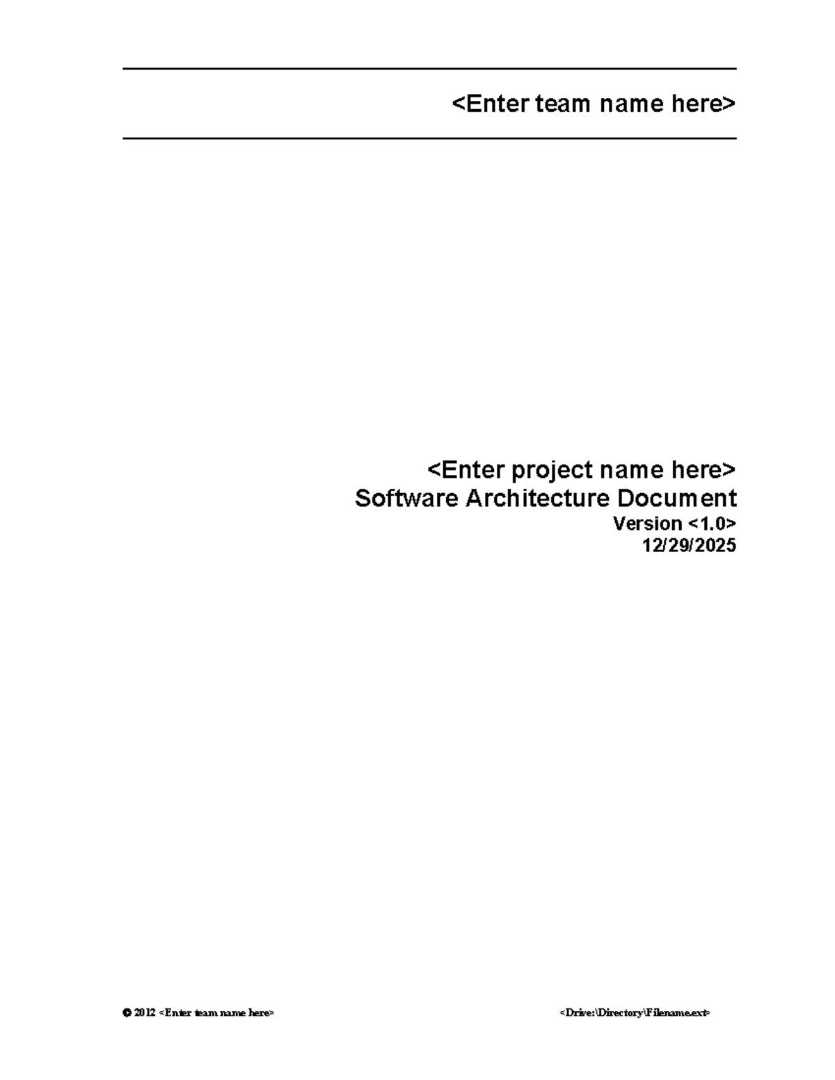 SAD Template 2018: Software Architecture Document Overview - Studocu