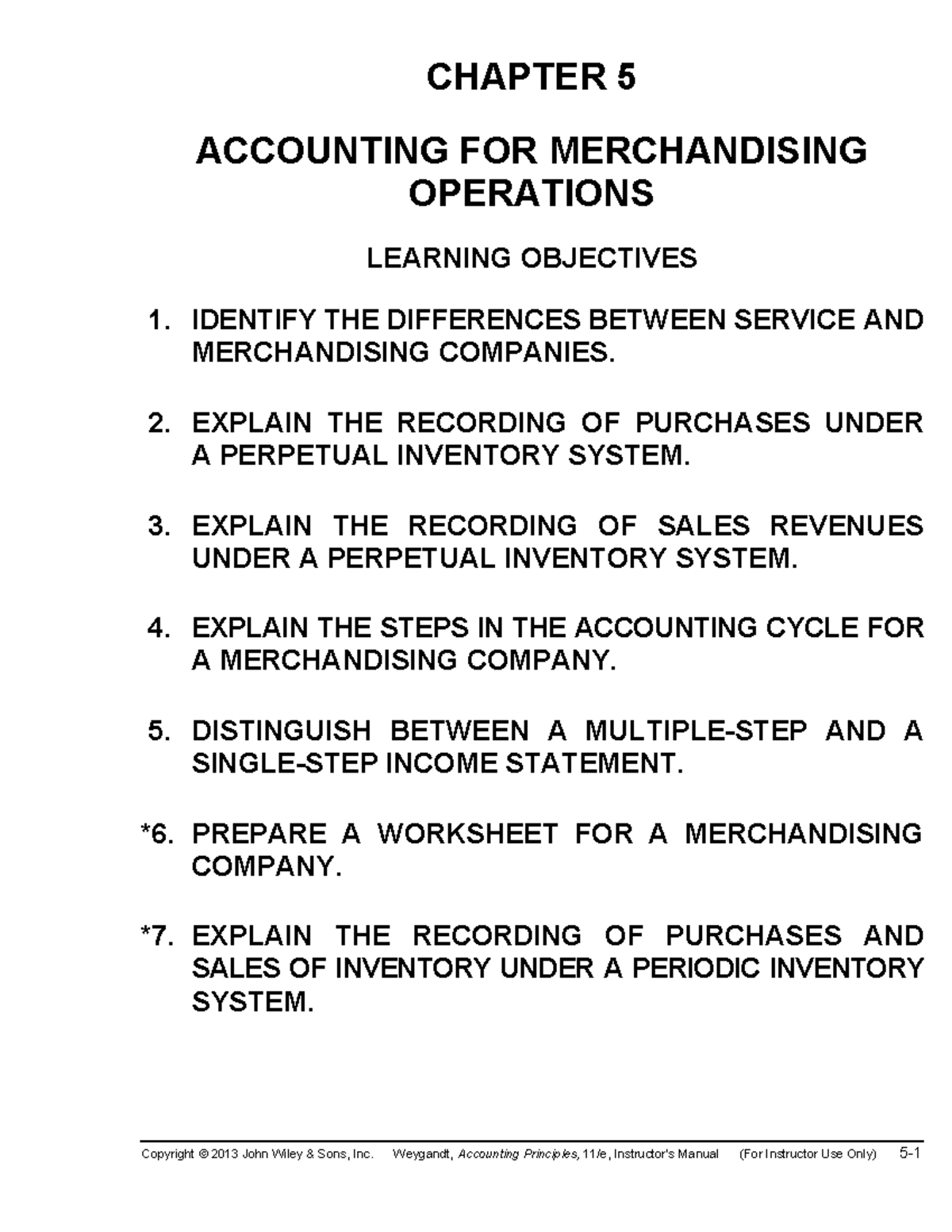 Chapter 5: Accounting for Merchandising Operations - Key Concepts and ...