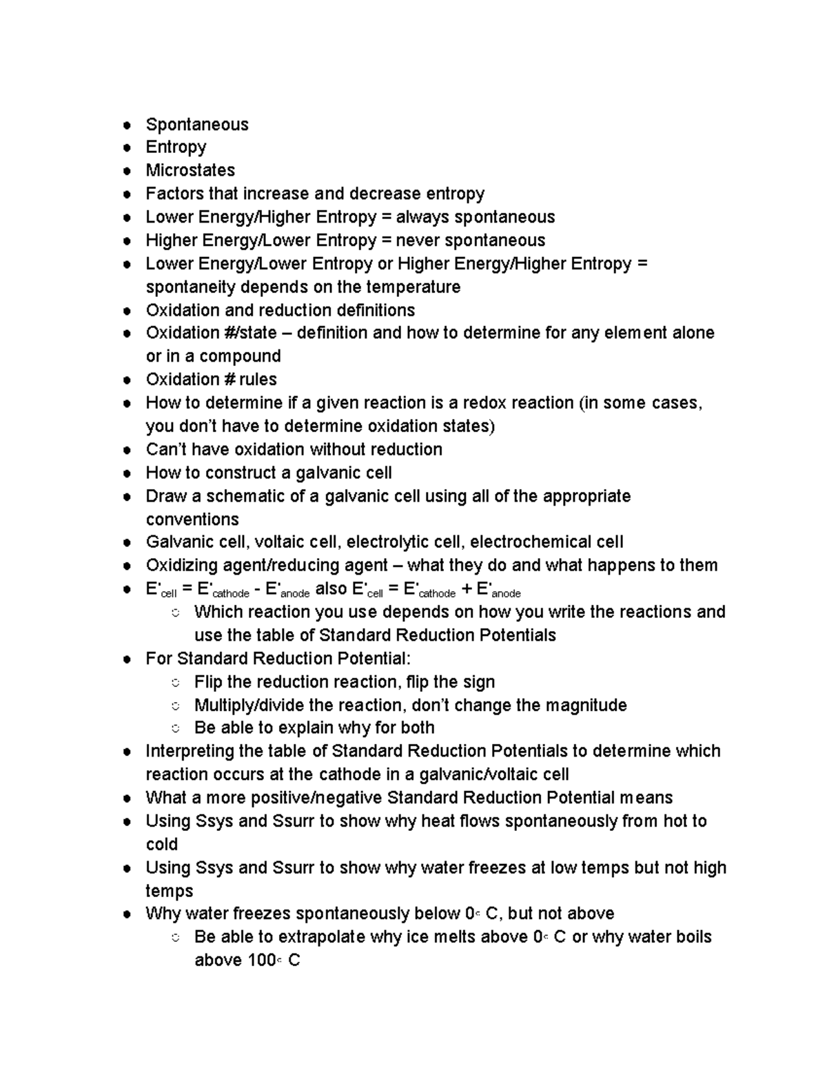 AP Chemistry Notes: Spontaneity, Entropy, and Redox Reactions ...