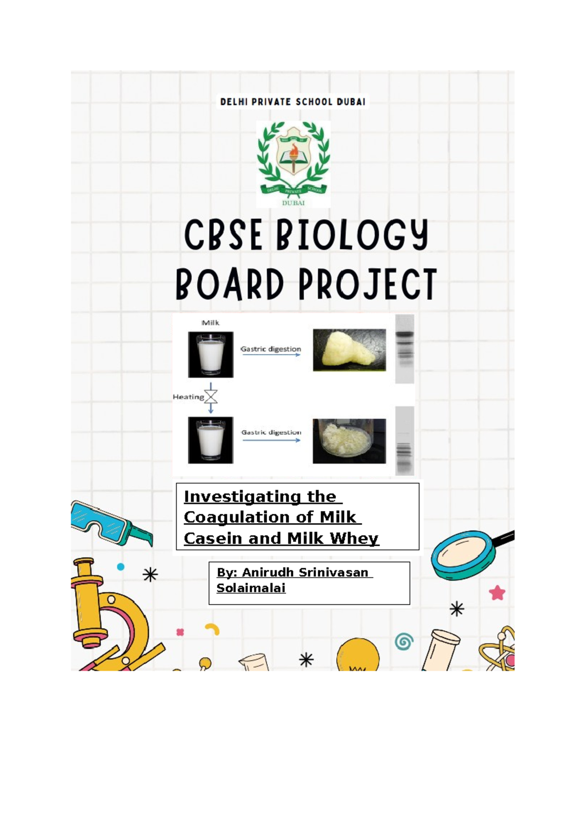 Bio CBSE Project: Investigating Milk Coagulation of Casein & Whey - Studocu