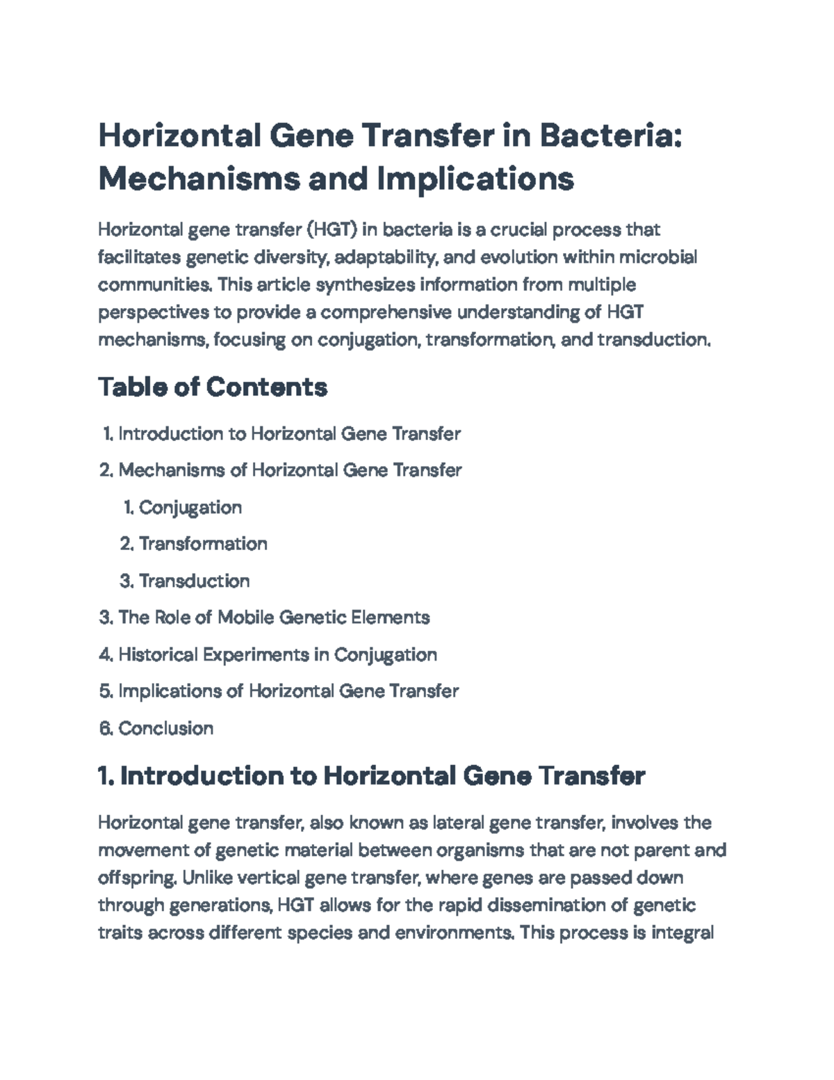 Horizontal Gene Transfer in Bacteria: Mechanisms & Implications ...