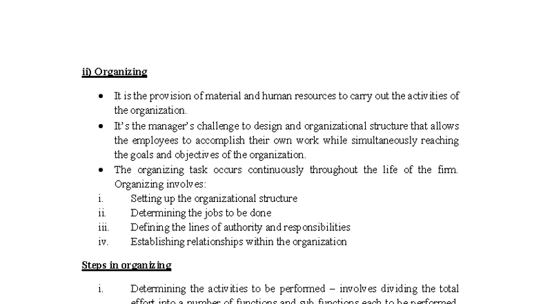 BSC Animal Notes: Organizing, Directing, and Controlling in Management ...