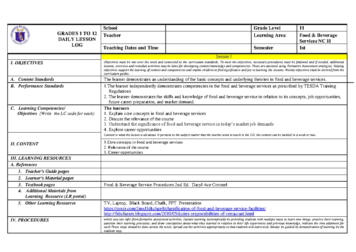 DLL-FBS 1st-3rd Qtr - THIS IS FOR REFERENCE ONLY - GRADES 1 TO 12 DAILY ...