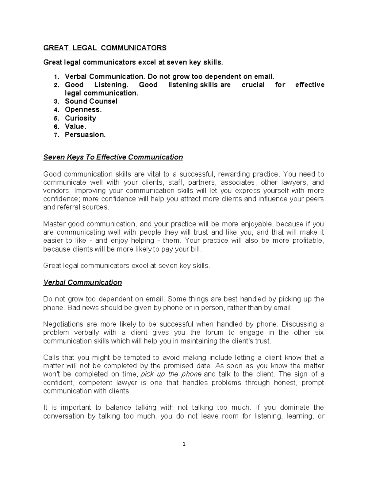 Contract Law 1: Mastering Seven Keys to Effective Legal Communication ...