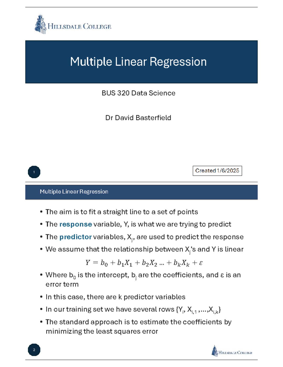 BUS 320 Final Exam Study Guide: Multiple Linear Regression Insights - 1 ...