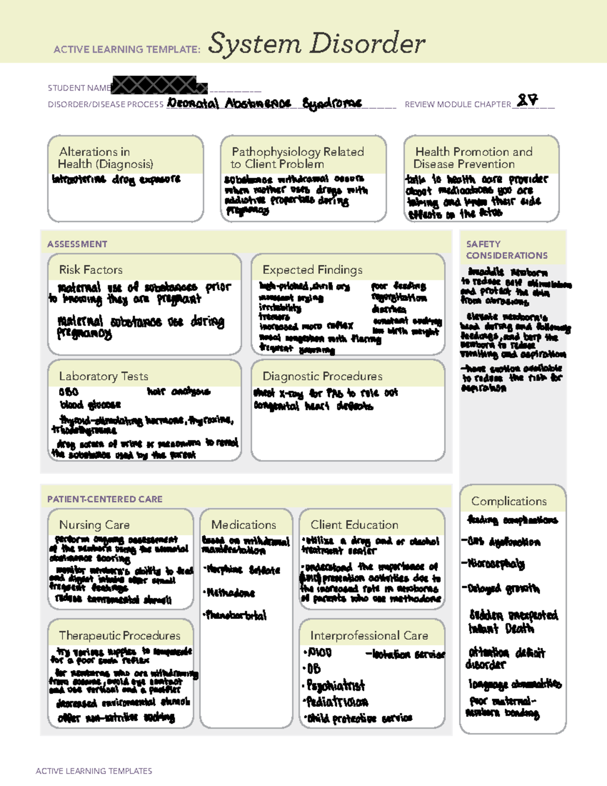 Neonatal Abstinence Syndrome - ACTIVE LEARNING TEMPLATES System ...