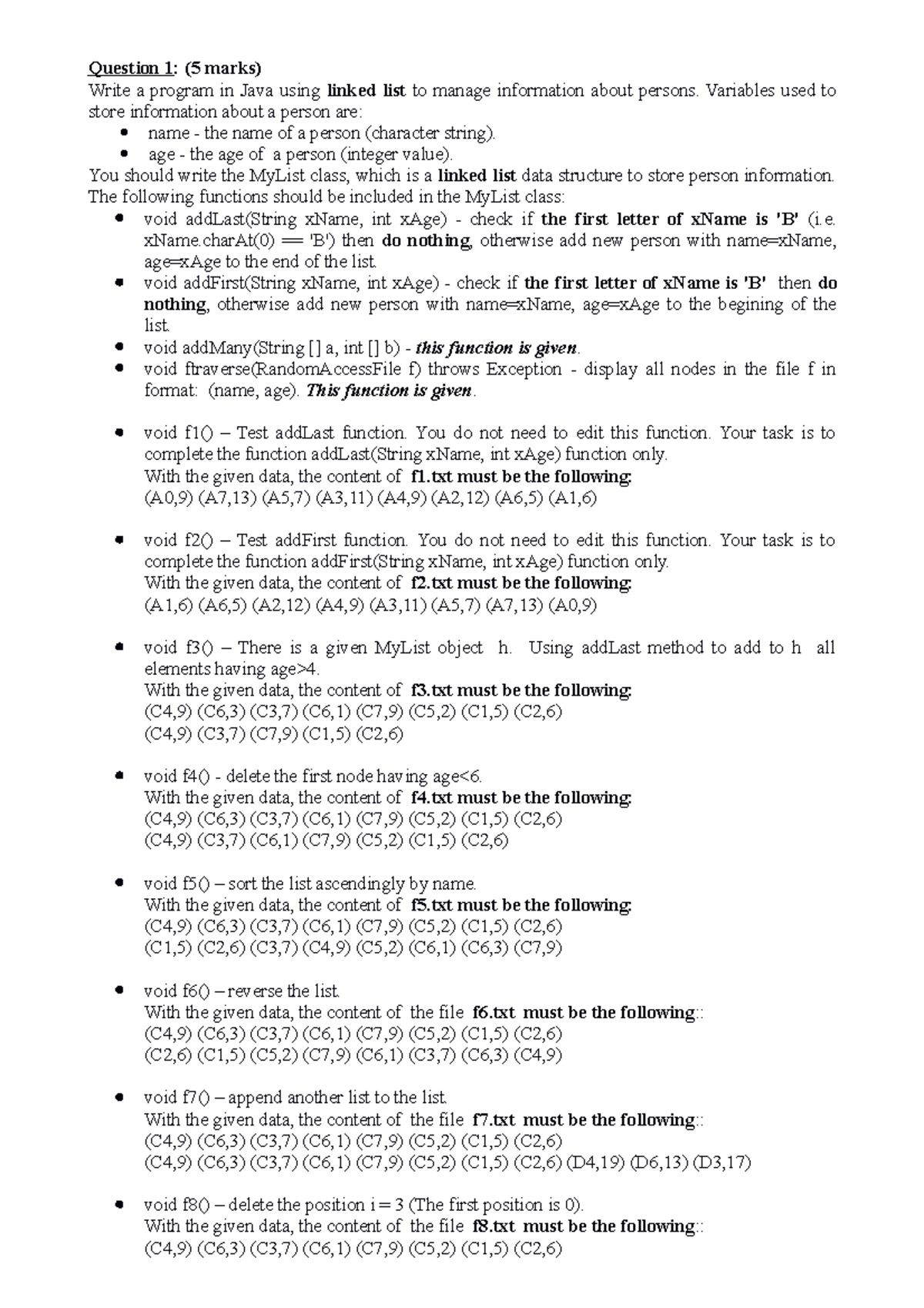 DSA-sample PE 1 - CSD assignment 2 - Question 1: (5 marks) Write a ...