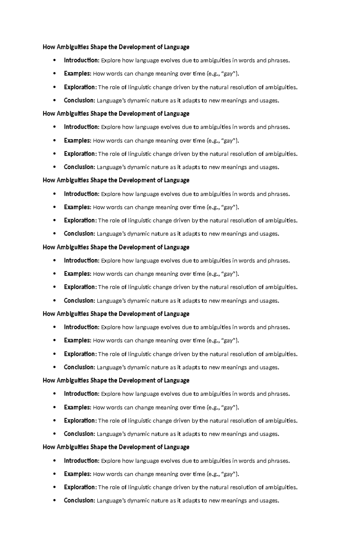 How Ambiguities Shape the Development of Language - Examples: How words ...