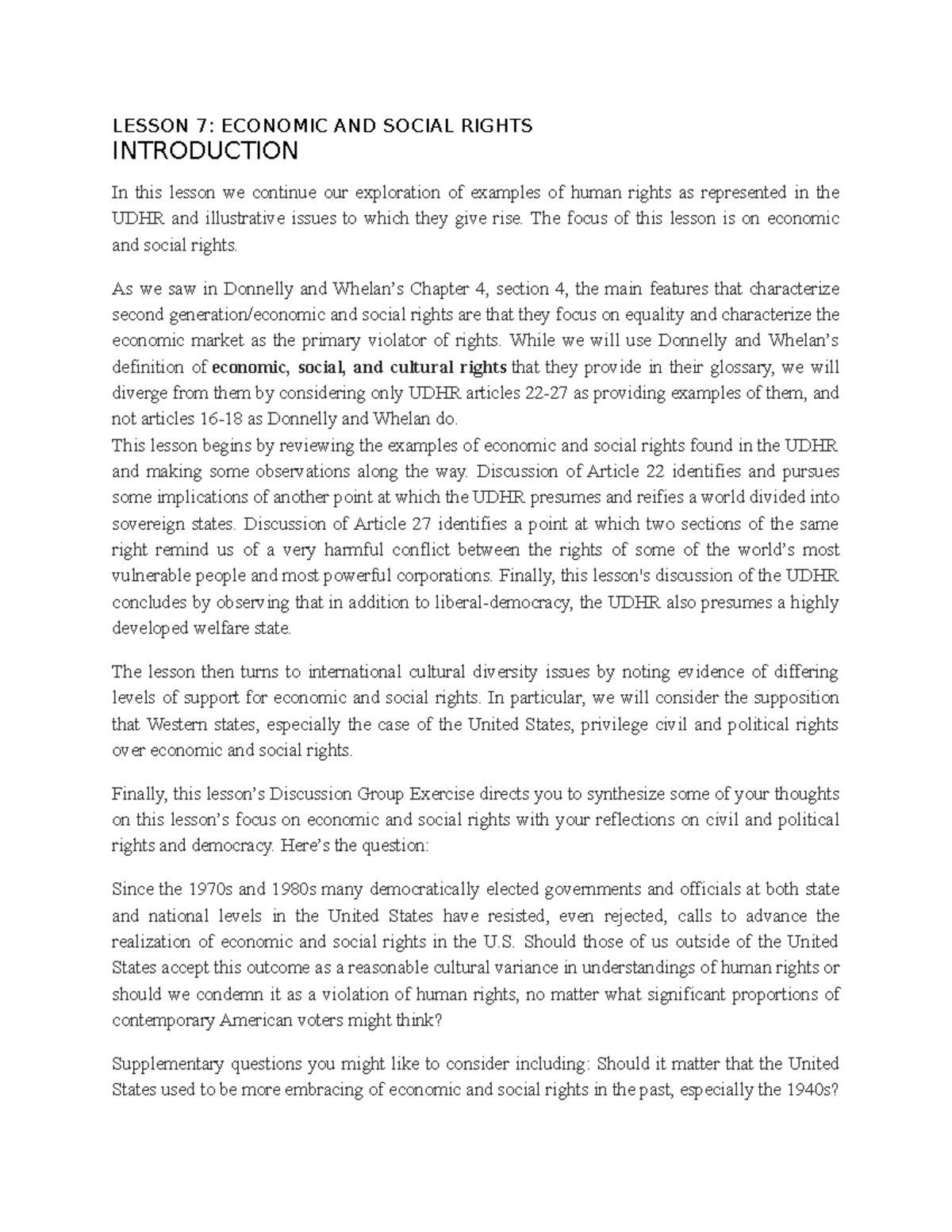 Lesson 7: Exploring Economic and Social Rights in Human Rights Context ...