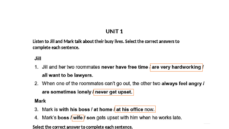 UNIT 1 B1 QUIZ - Listening & Grammar Practice - Studocu