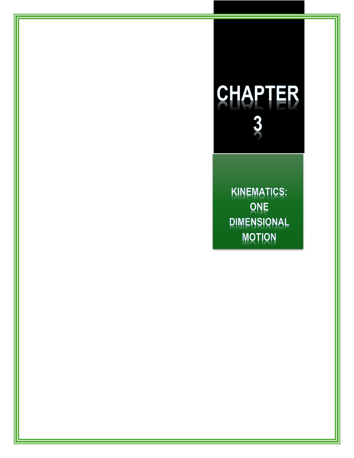 Chapter 3 - Kinematics: Motion, Velocity, and Acceleration Concepts - Studocu
